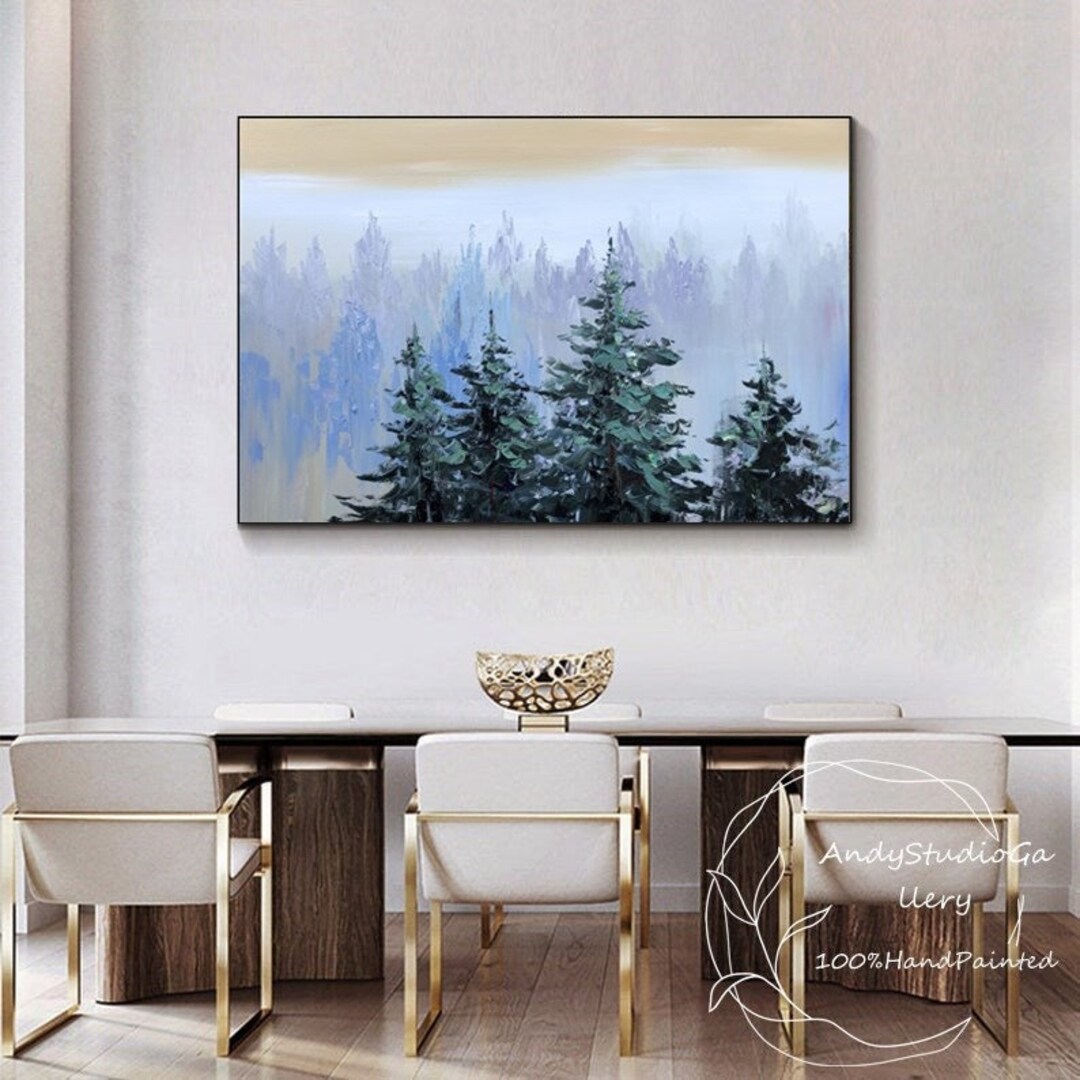 Großes original Kiefernbaum Landschaft Ölgemälde Kiefer Landschaft ...