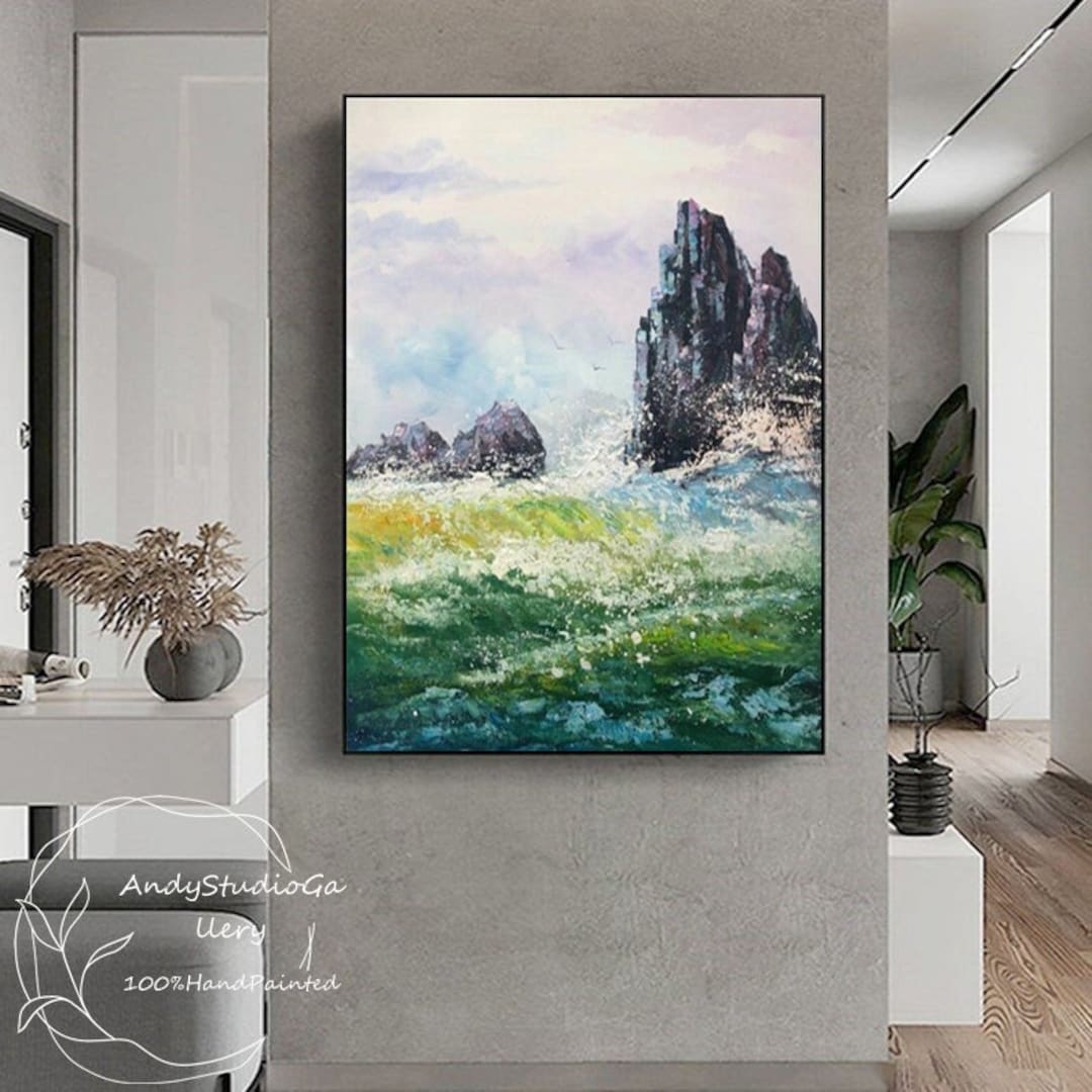 Large Abstract Seascape Painting Large Ocean Abstract Painting ...