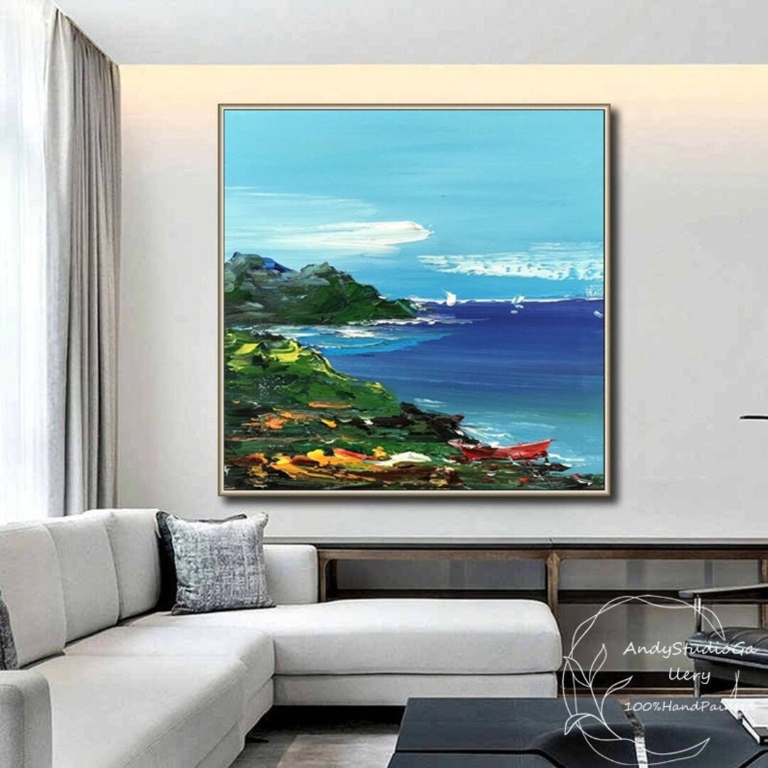 Extra Large Landscape Painting on Canvas Original Sea Wall Art Abstract ...