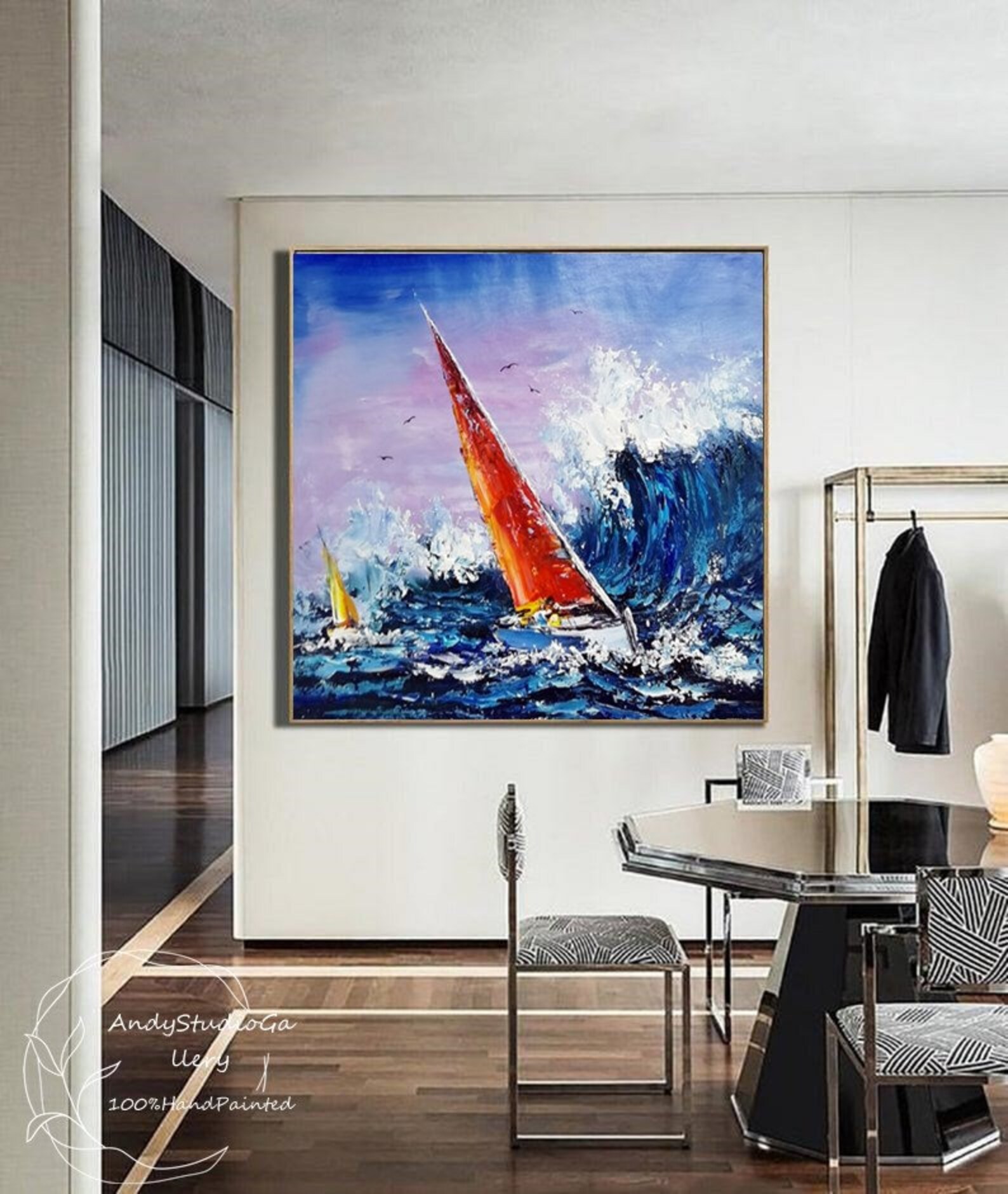 Large Abstract Sailing Boats for Living Room Abstract Modern - Etsy