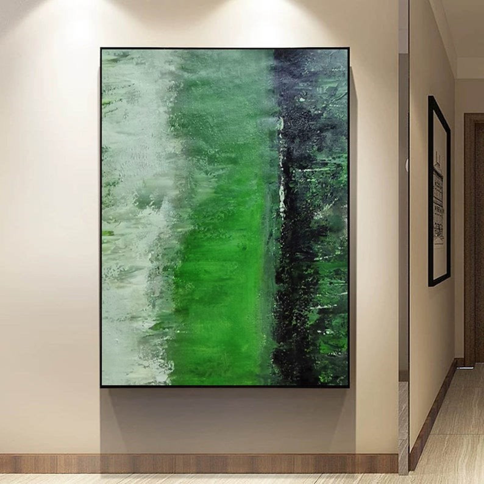 Large Abstract Green Painting Oversized Abstract Art Large | Etsy