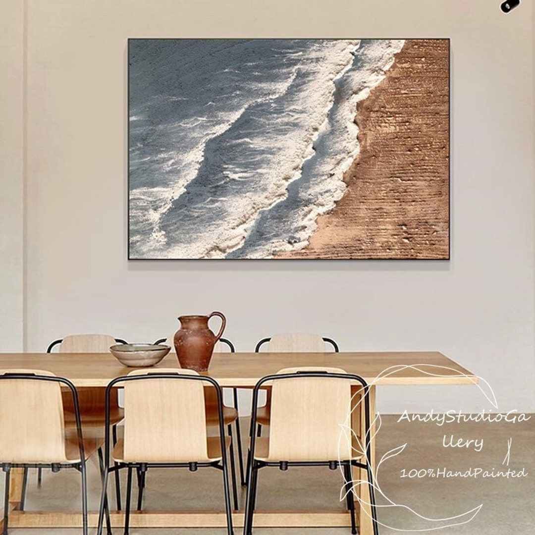 Large Textured Ocean Acrylic Painting Abstract Ocean Waves Oil - Etsy