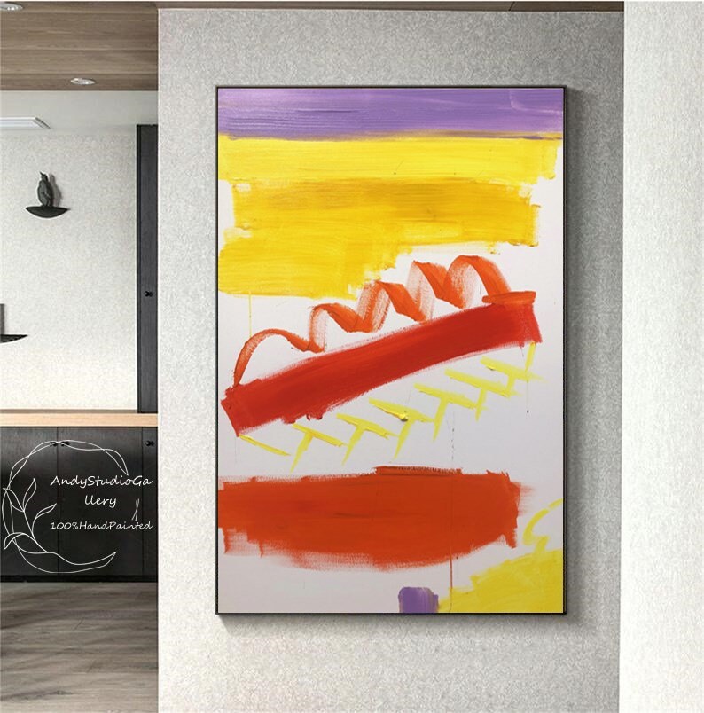 Large Original Yellow Abstract Painting Minimalism Wall Art - Etsy