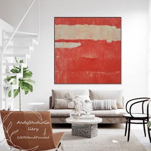 Extra Large Wall Art,red Oil Painting Abstract Painting on Canvas ...