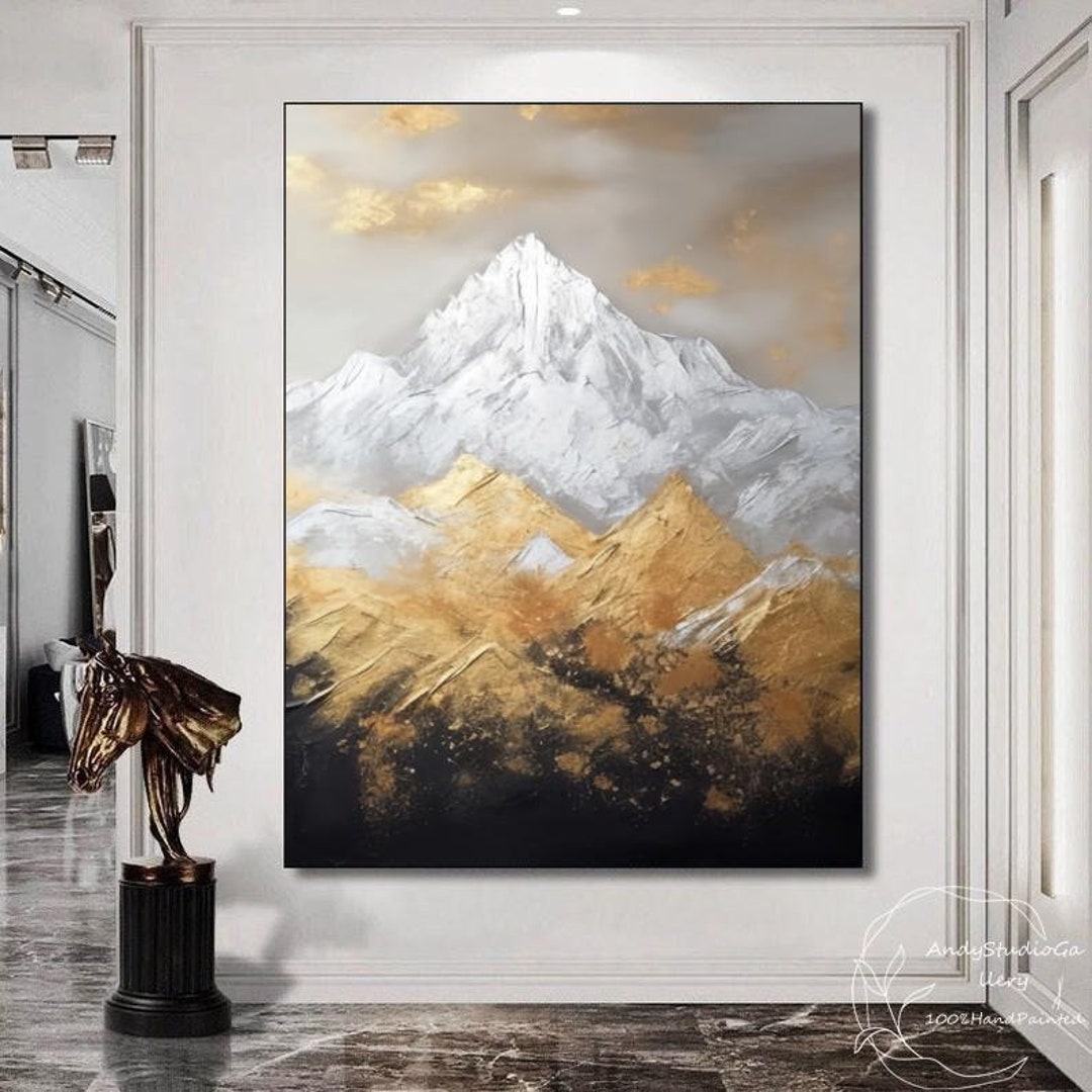 Abstract Snow Mountain Wall Art Extra Large Mountain Frame Wall Art ...