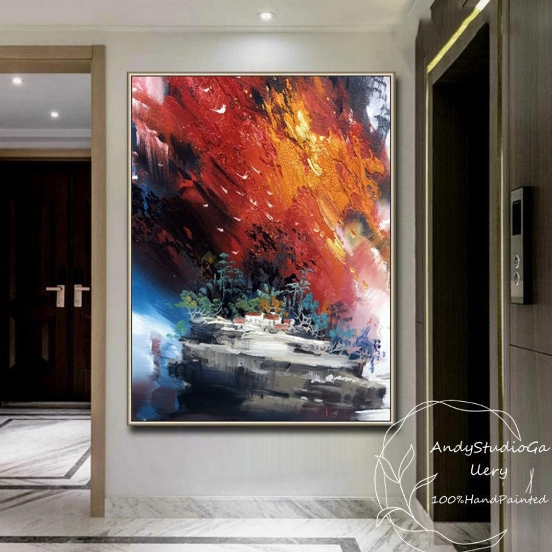 Large Abstract Sailboat Oil Painting Abstract Acrylic Boat Painting on ...