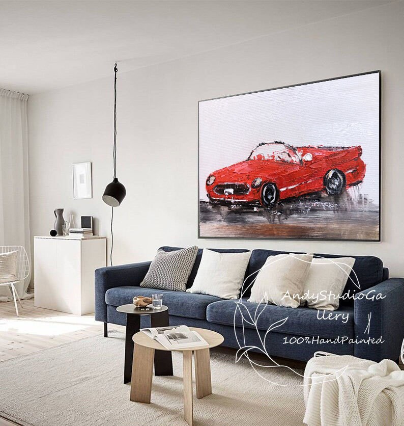 Ferrari LaFerrari PaintingOriginal Modern Red Sport | Etsy