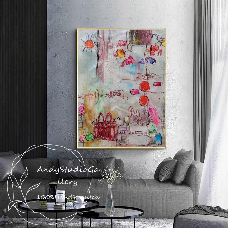 Large Original Modern Abstract Art Paintingabstract Colorful | Etsy