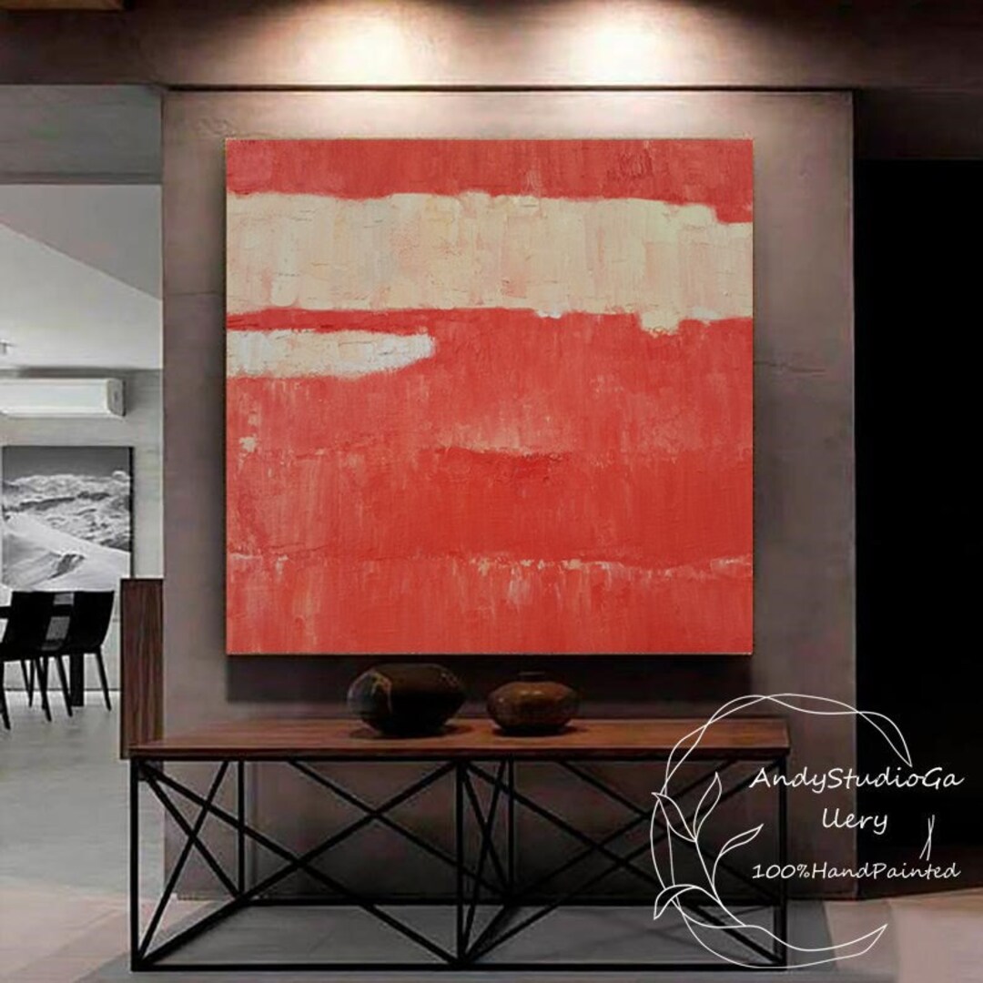 Extra Large Wall Art,red Oil Painting Abstract Painting on Canvas ...