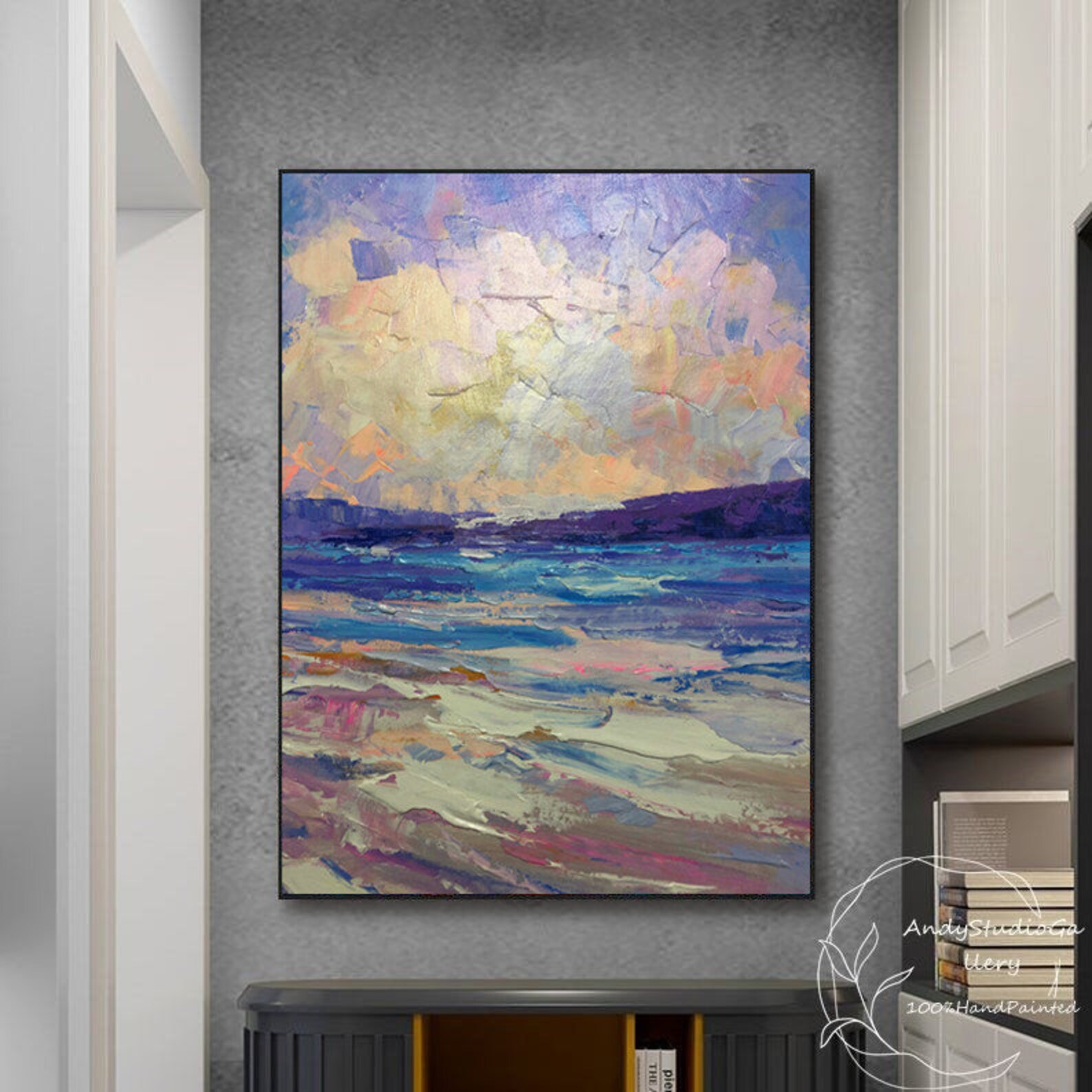 Large Original Colorful Sea Abstract Art Sky Landscape - Etsy