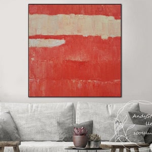 Extra Large Wall Art,red Oil Painting Abstract Painting on Canvas ...