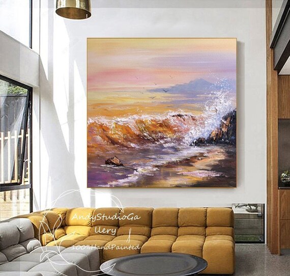 Large Ocean Canvas Art Abstract Landscape Painting Original - Etsy