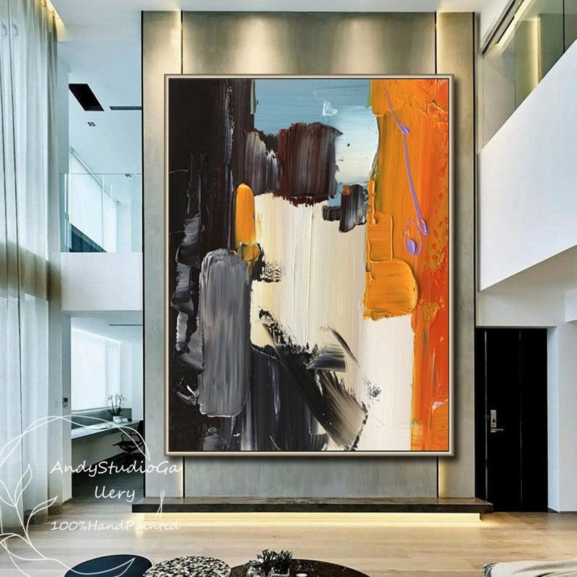 Original Acrylic Abstract Painting Black Abstract Oil Painting - Etsy