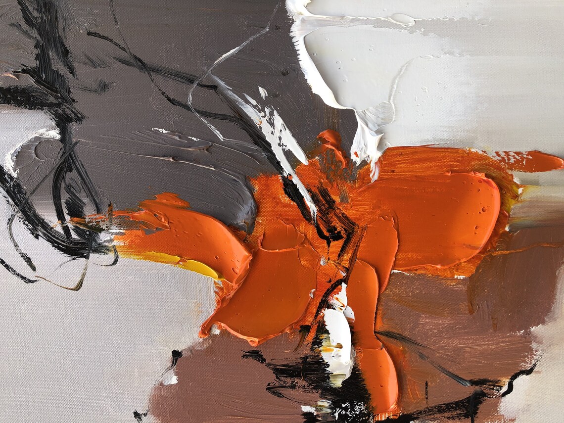 Brown Painting Canvas Abstract Art Large Acrylic Original | Etsy