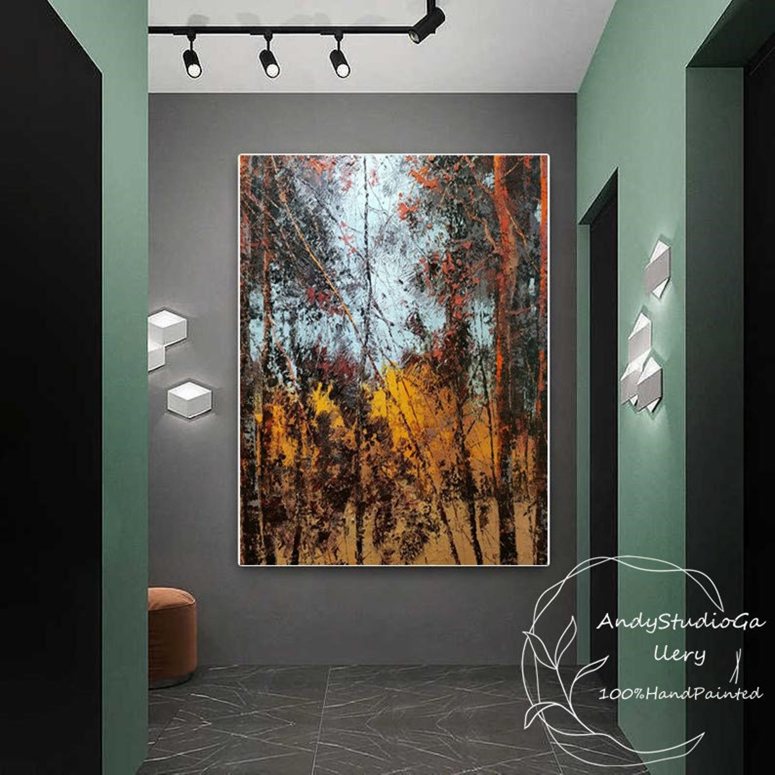 Large Poplar Tree Paintinghand Painted Trees Artworkspoplars | Etsy