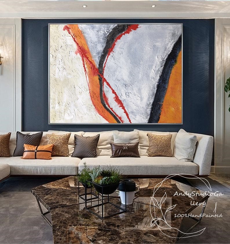 Large Original Abstract White Oil Painting Modern Hand Painted | Etsy