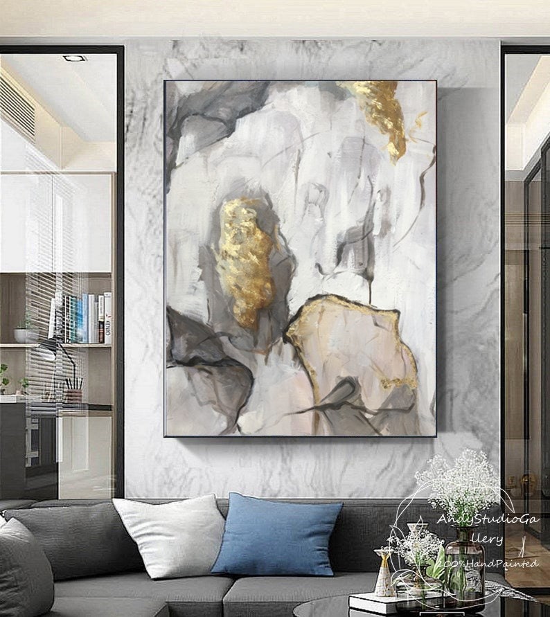 Oversized Gray Painting on Canvas Grey Minimalist Oil Painting - Etsy