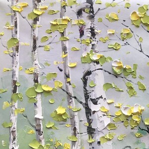 Large Silver Birch Tree Oil Painting on Canvas Original Green Birch ...