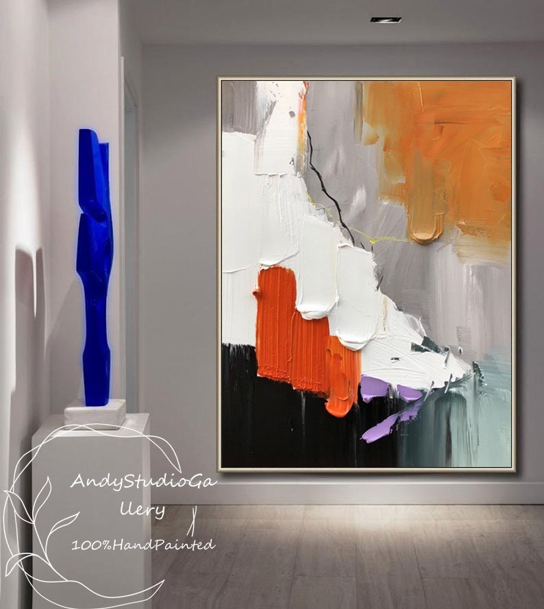 Large Original Abstract Oil Painting White Acrylic Abstract - Etsy