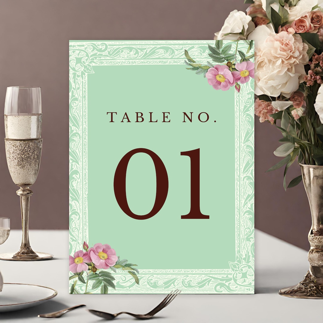 Printable Table Numbers, Birthday Table Numbers, Birthday Printables ...