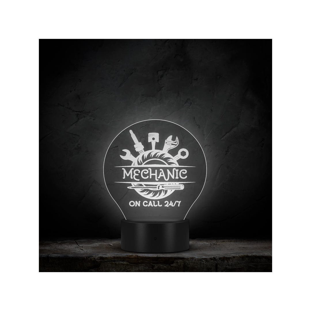 Mechanic LED Sign | Personalized Acrylic Light for Mechanics | Gift for ...