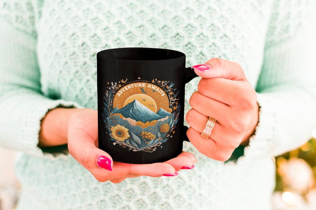 Adventure Awaits Mug, Adventure Cup, Rock Climbing Gifts, Mountain ...