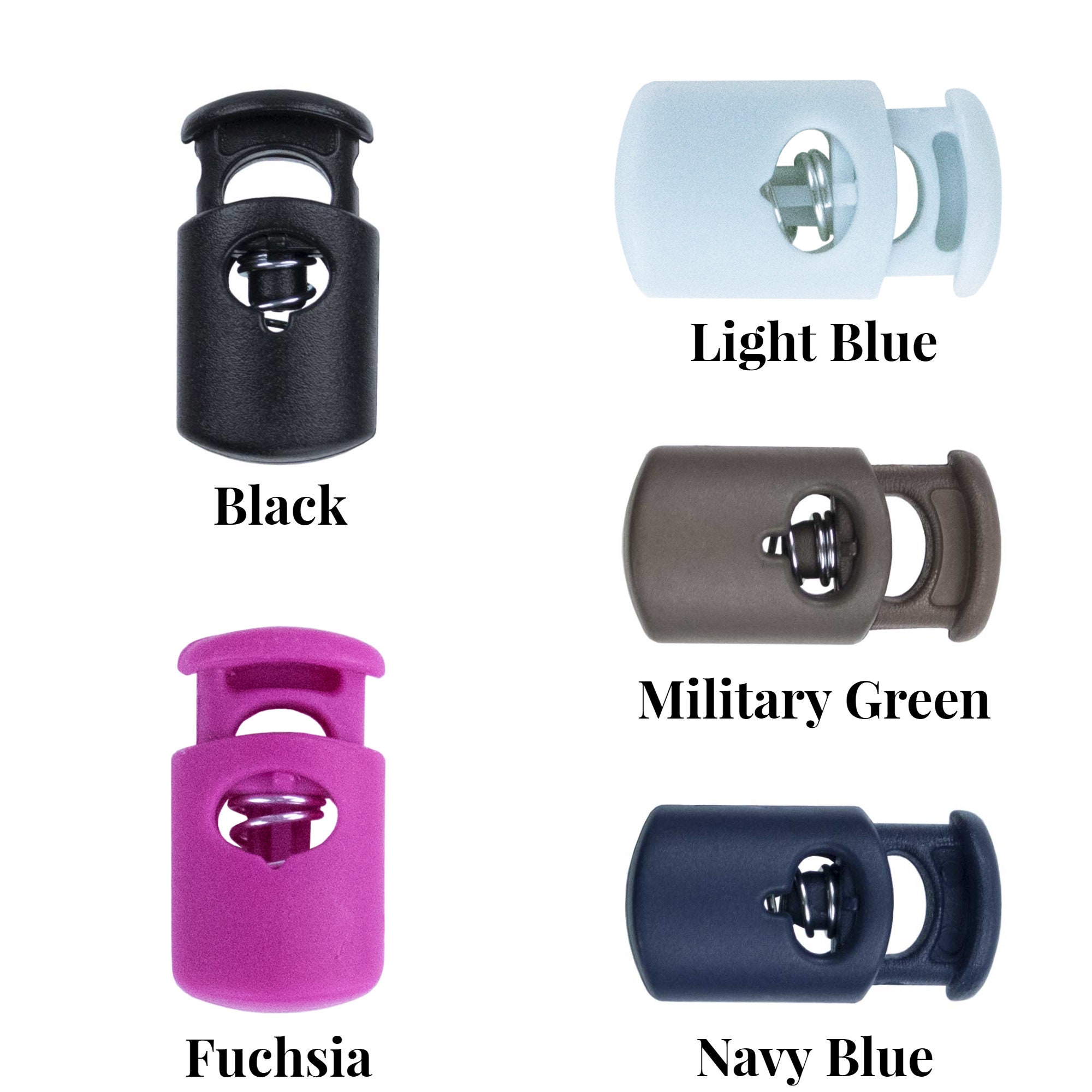 Oval Cord Locks – Various Colored Cord Toggles – Spring Stop – Multiple ...