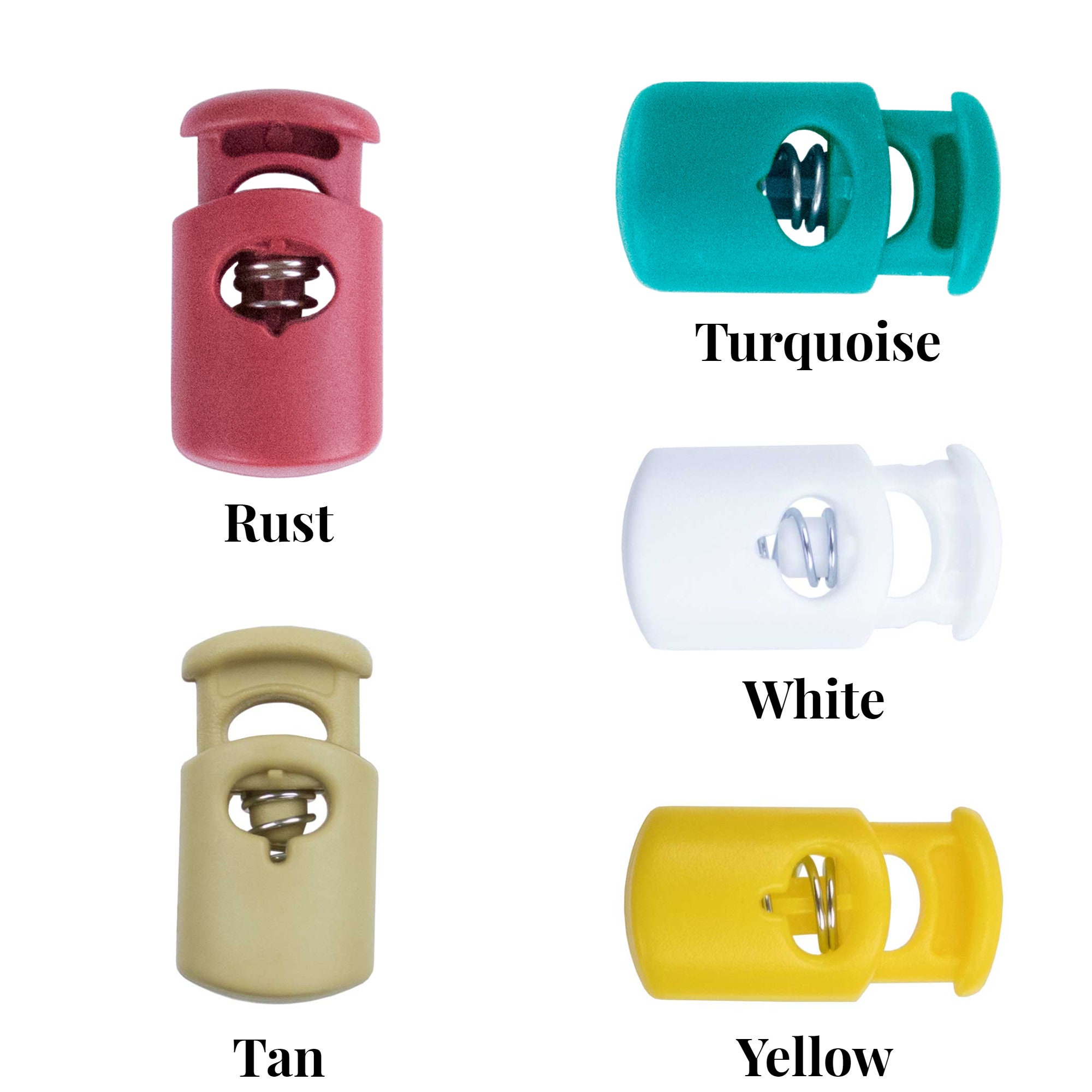 Oval Cord Locks – Various Colored Cord Toggles – Spring Stop – Multiple ...