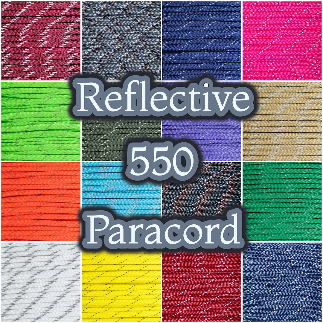 550 Reflective Paracord – 10, 25, 50, and 100-foot Lengths – Multiple ...