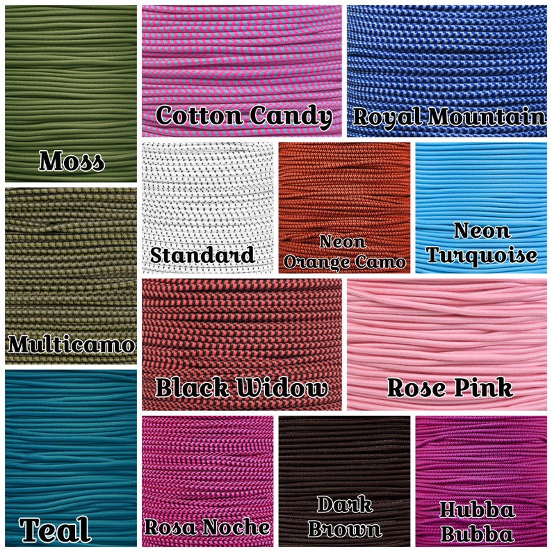 1/8” Shock Cord – 3mm Colored Elastic Cord – Various Lengths – Heavy ...