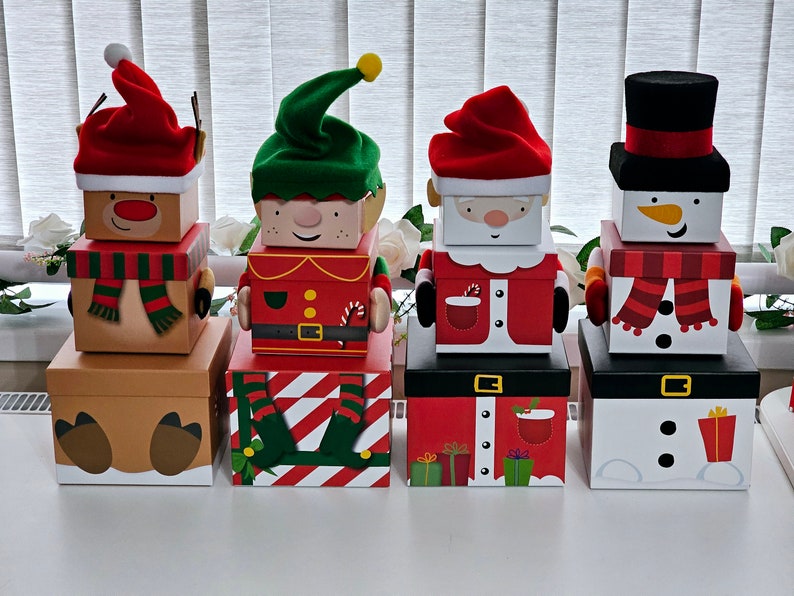 Personalised Christmas Boxes, Santa, Reindeer, Snowman, Elf, Christmas ...