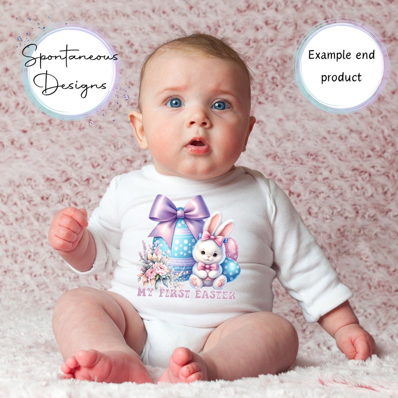 Pink My First Easter Bunny Sublimation Design Easter Rabbit 1st Easter ...