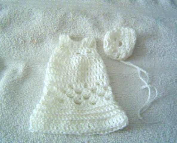 Micro Eyelet Gown,miniature Christening Gown,2piece Set,4 Silicone ...