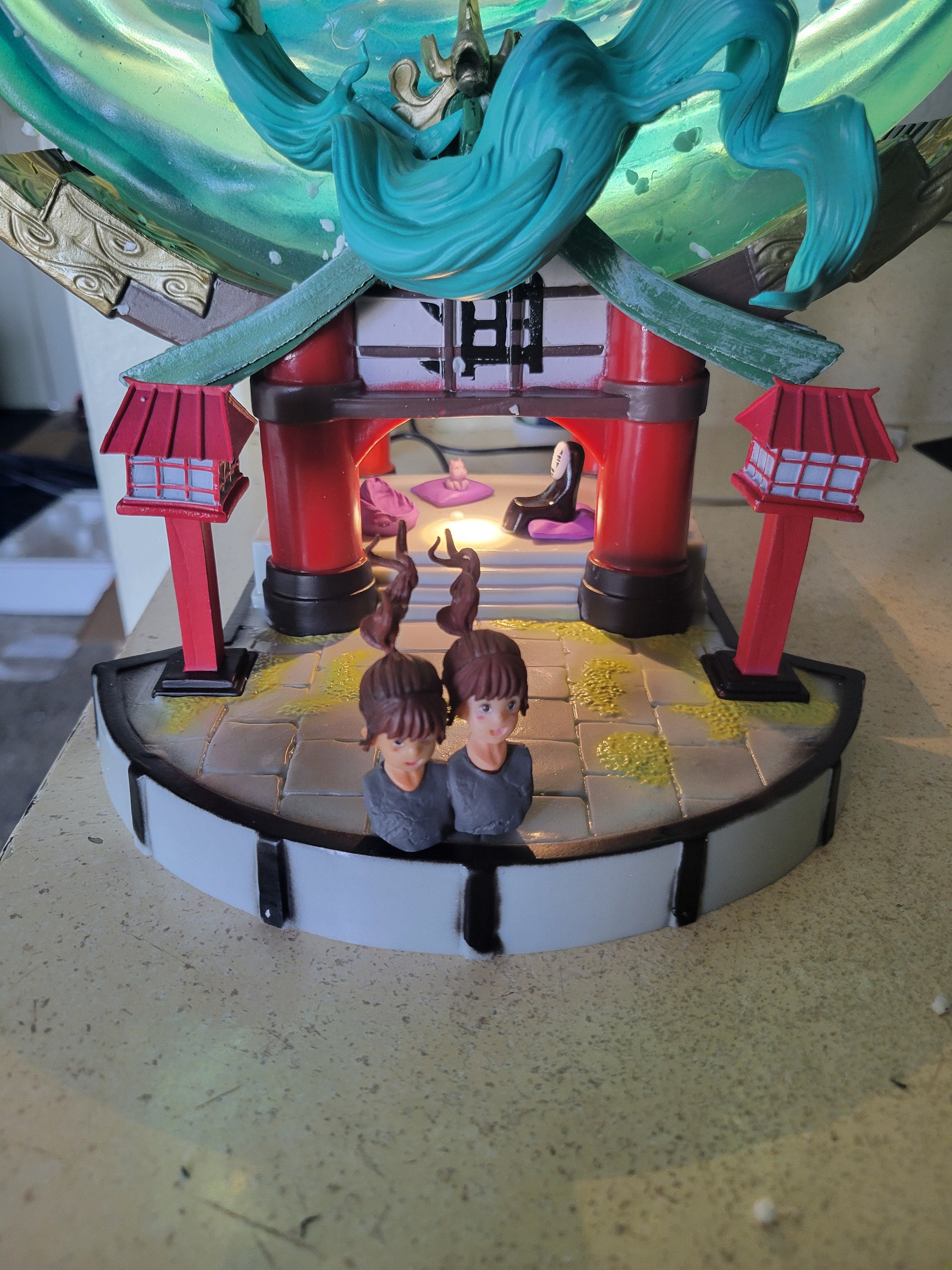 Studio Ghibli Spirited Away Resin Figures Light up Statue Haku and ...