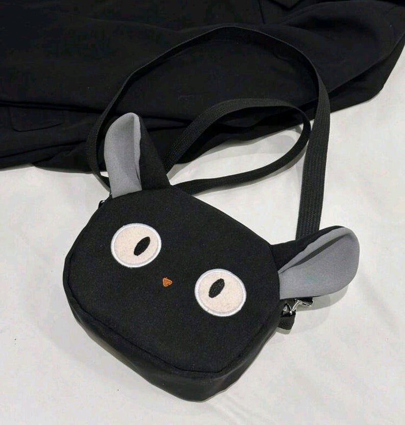 JIJI Black Cat Sling Bag W/ Soot Sprite Keychain Kiki Jiji Kiki ...