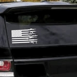 American Flag W/ Guns Vinyl Sticker Decal Car Window | Etsy