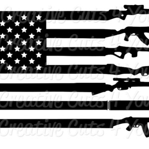 American Flag W/ Guns Vinyl Sticker Decal Car Window | Etsy