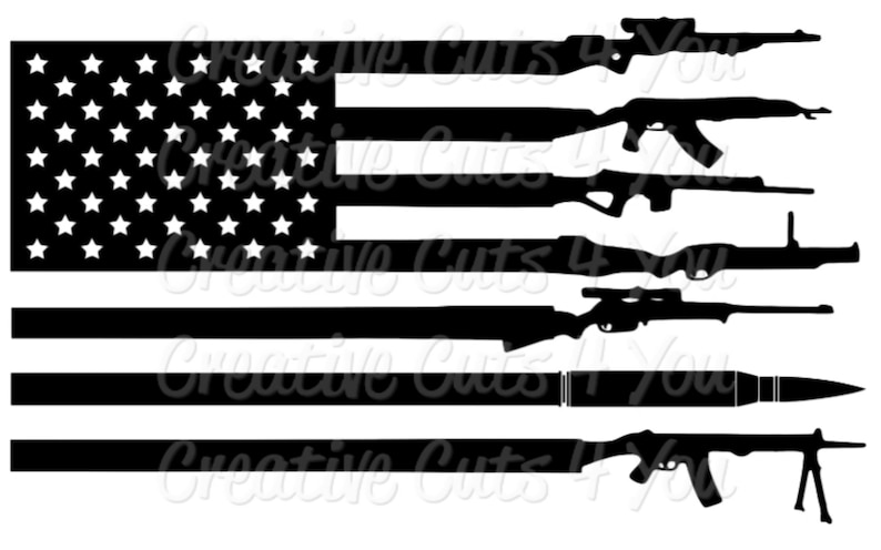 American Flag W/ Guns Vinyl Sticker Decal Car Window | Etsy