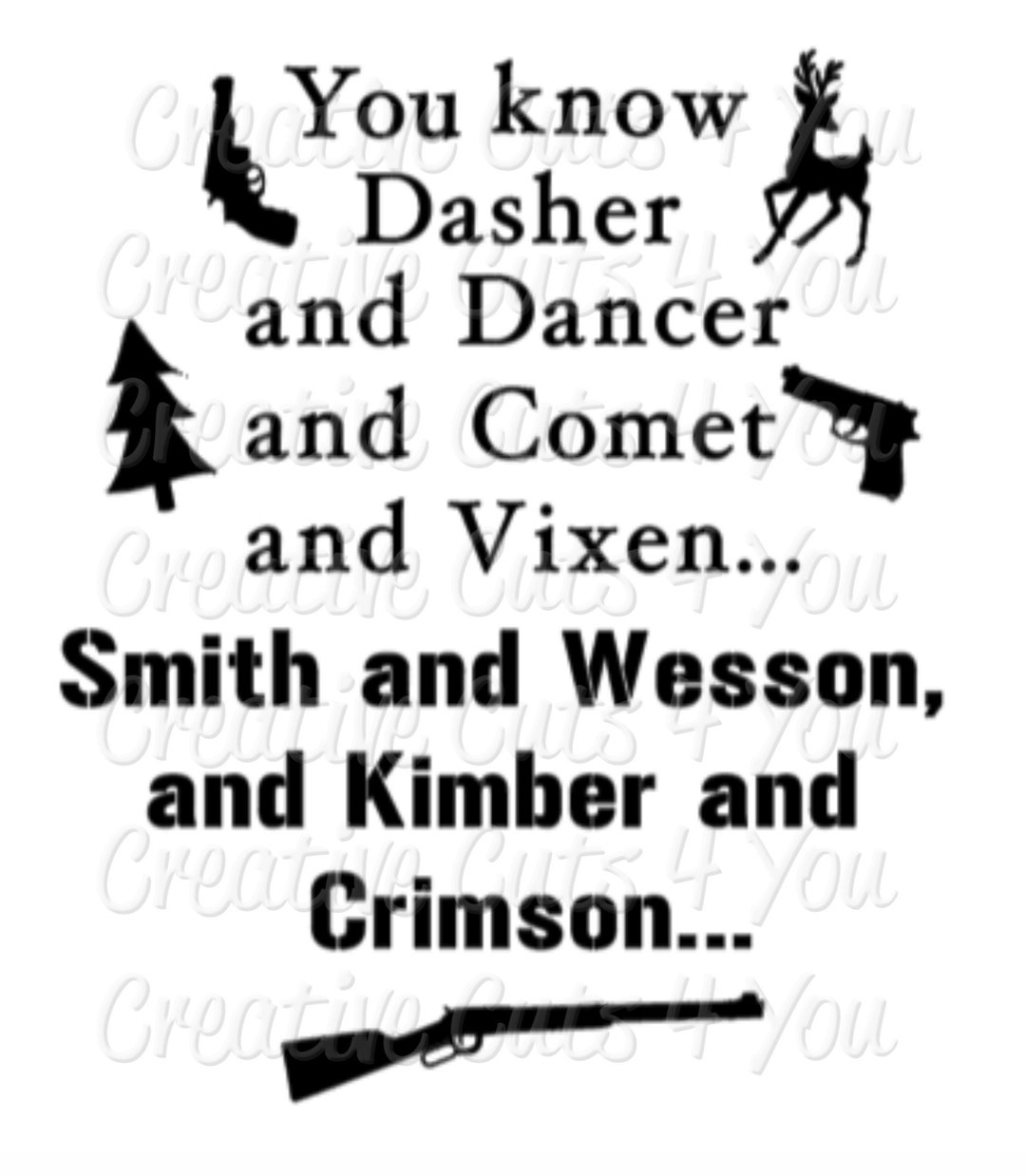 Funny Christmas Reindeer and Gun Svg | Png | Jpg Instant Download - Etsy