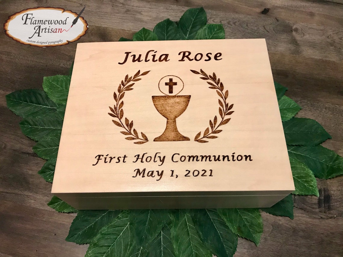 Personalized First Communion Keepsake Box Custom Baptism - Etsy
