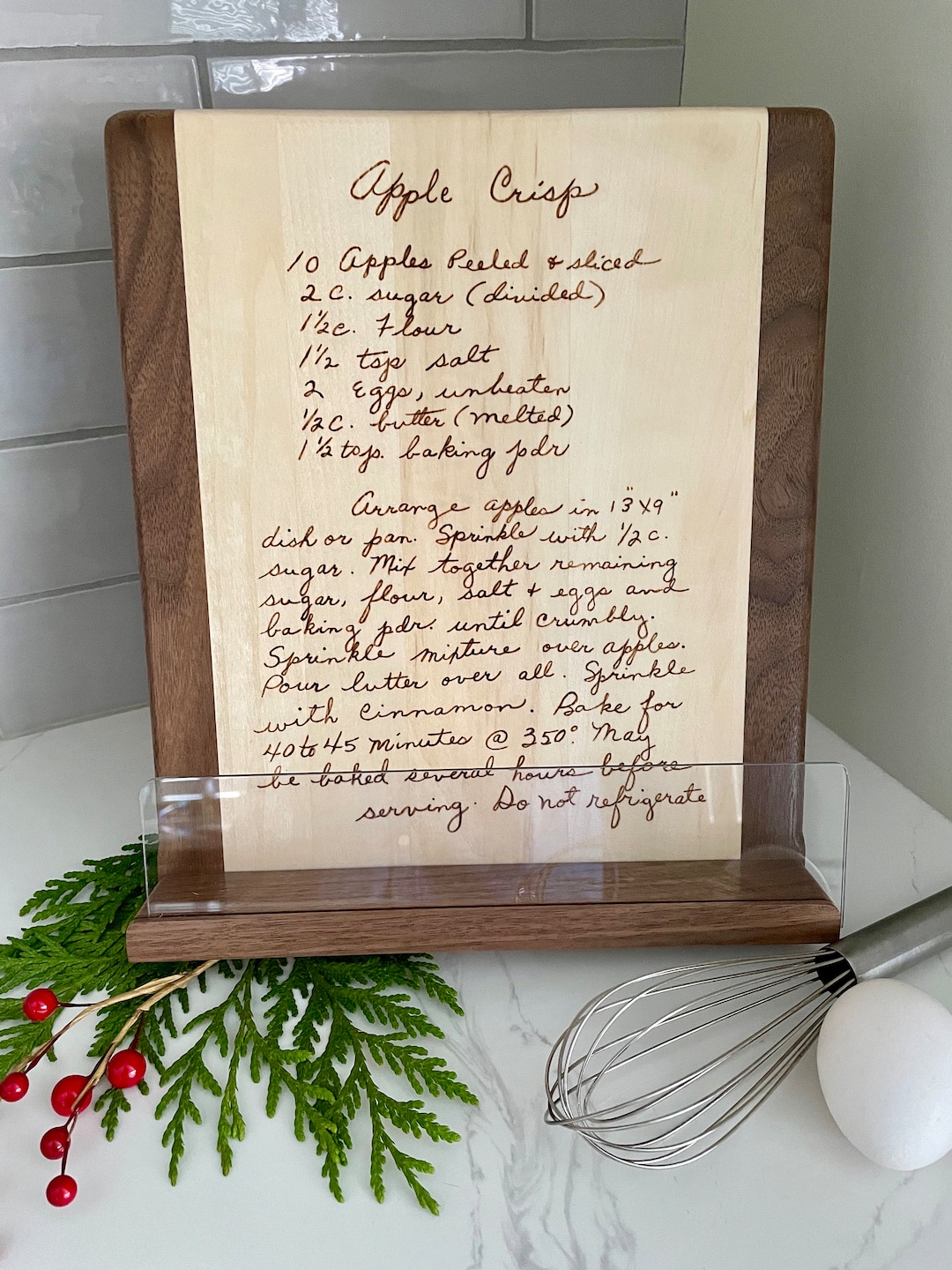 Handwritten Recipe Cookbook Stand, Personalized Cookbook Stand ...