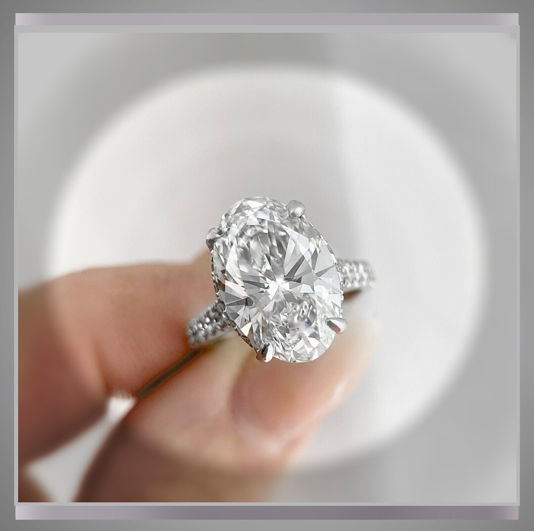 Just Reduced 4.20 Carat Brilliant Cut Oval Diamond Solitaire Engagement ...