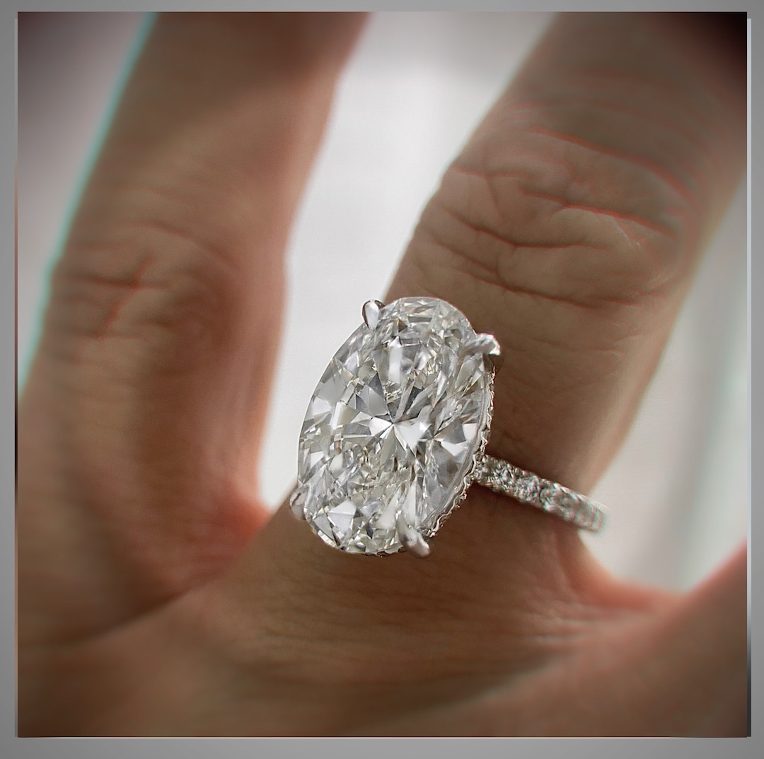 On SALE *** 5.00 Carat Oval Cut Whisper Thin Diamond Solitaire ...