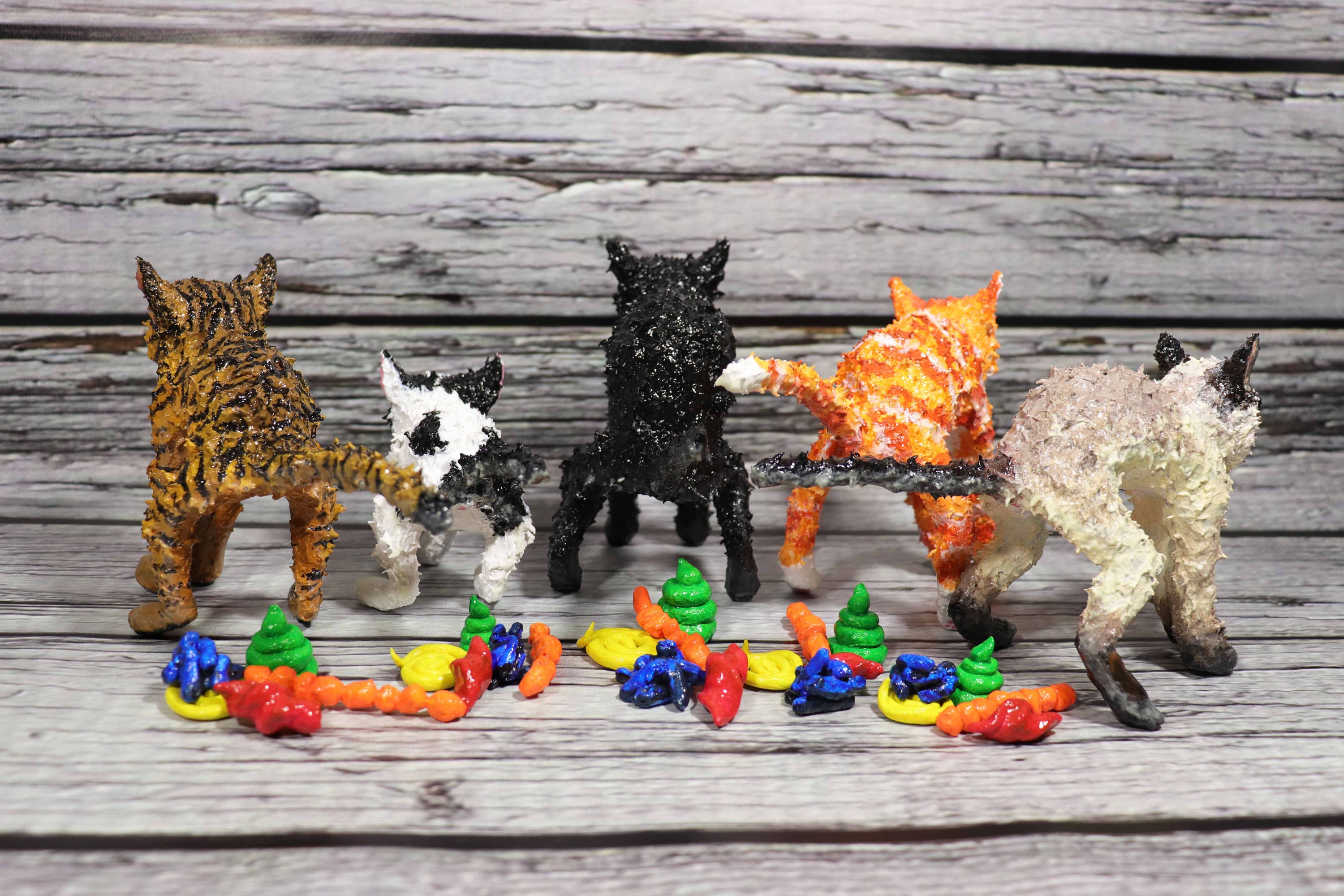 Pooping Cat Sculpture Customized Pooping Cat Figurine - Etsy