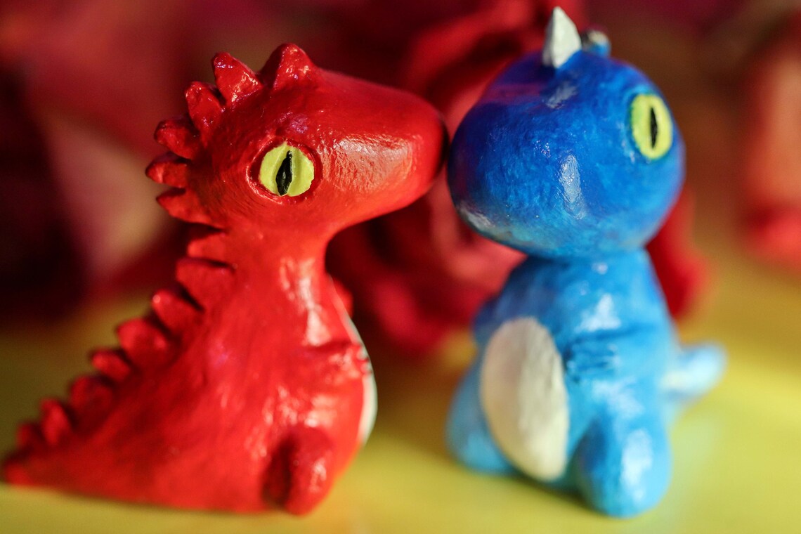 Red Baby Dragon Blue Baby Dragon Figurine Cute Baby Dragon - Etsy