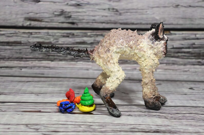 Pooping Cat Sculpture Customized Pooping Cat Figurine - Etsy