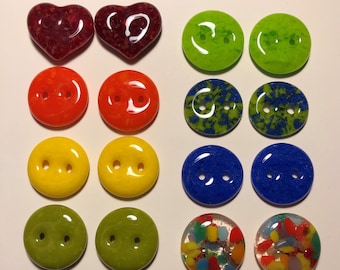 Round Glass Buttons - Etsy
