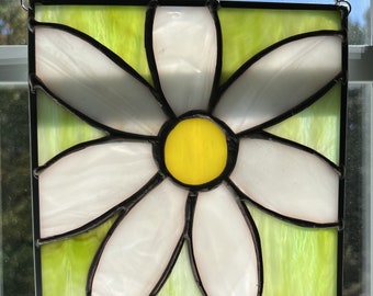 Daisy Stained Glass Window Panel - Etsy