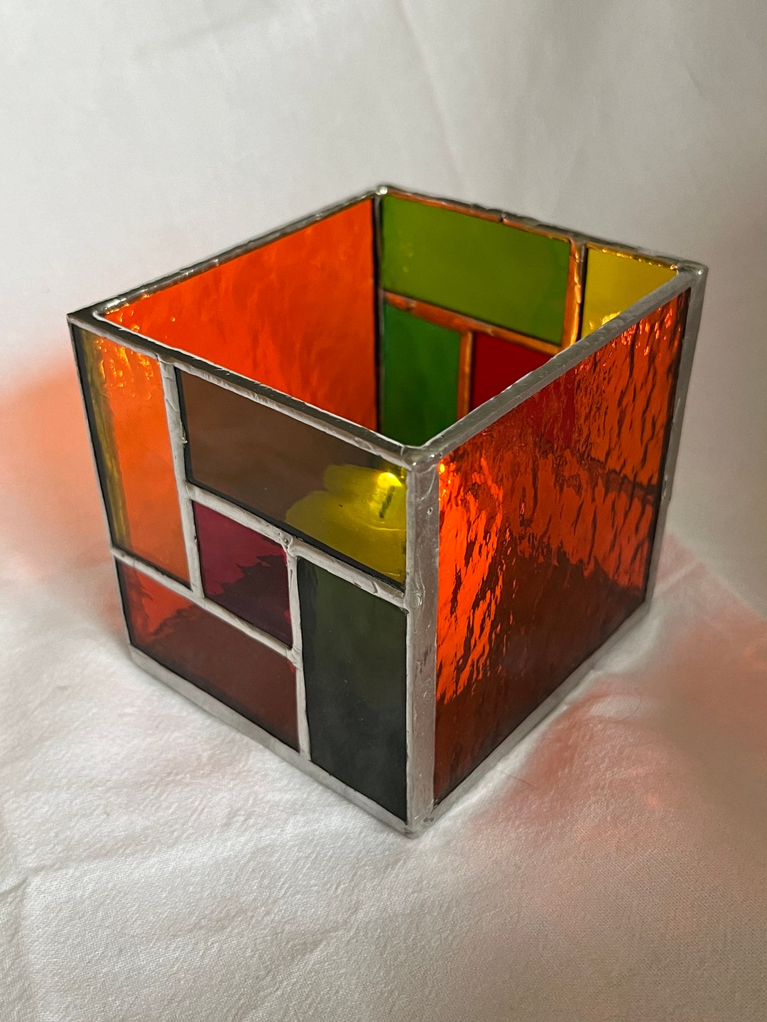 Stained Glass Candle Box - Etsy