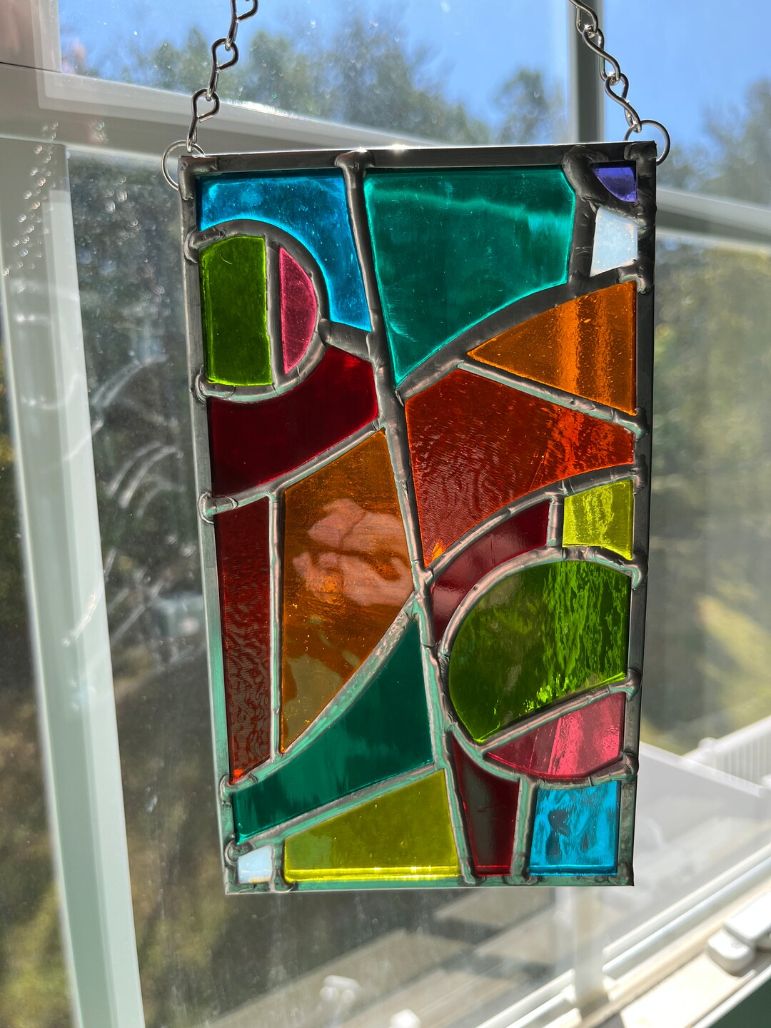 Abstract Stained Glass Panel - Multi-color (mini) - Etsy